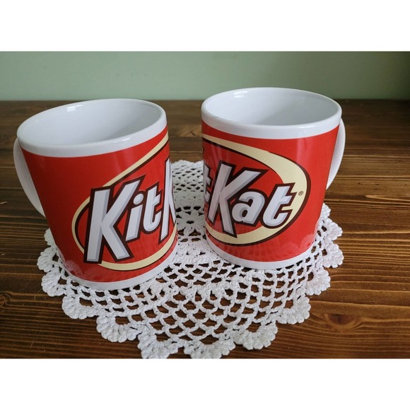 Galerie | Dining | Galerie Kit Kat Large Red And White Coffee Mugs Cups ...